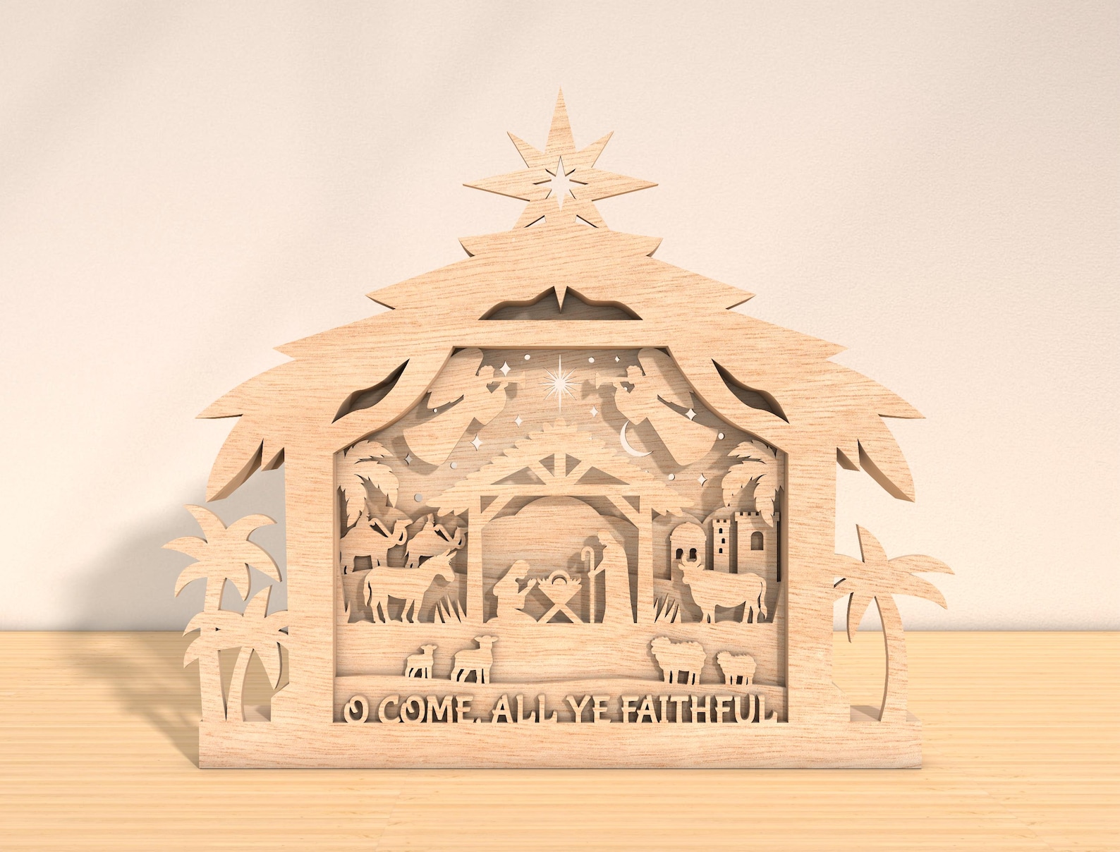 Nativity Scene SVG Bundle: Laser Cut Files for Ornaments - Etsy