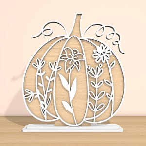 Floral Pumpkin SVG Bundle: Fall Laser Cut Files for 3mm Wood - Etsy