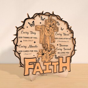 Religious Cross Sign SVG, Faith Svg, Bible Quote Svg, Laser Cut Files ...