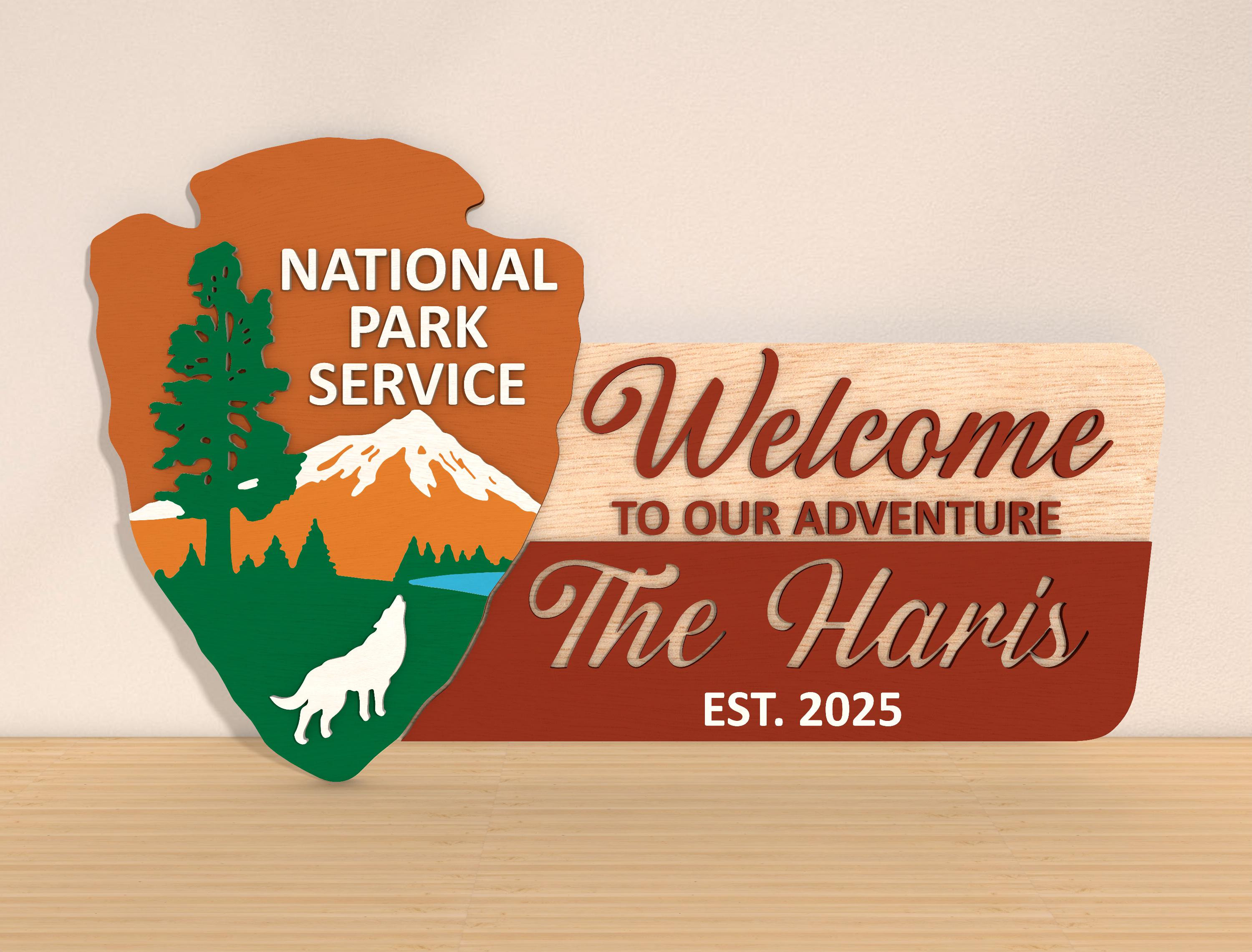 National Park Sign SVG: Woodland Hiker Gift, Laser Cut File (digital ...