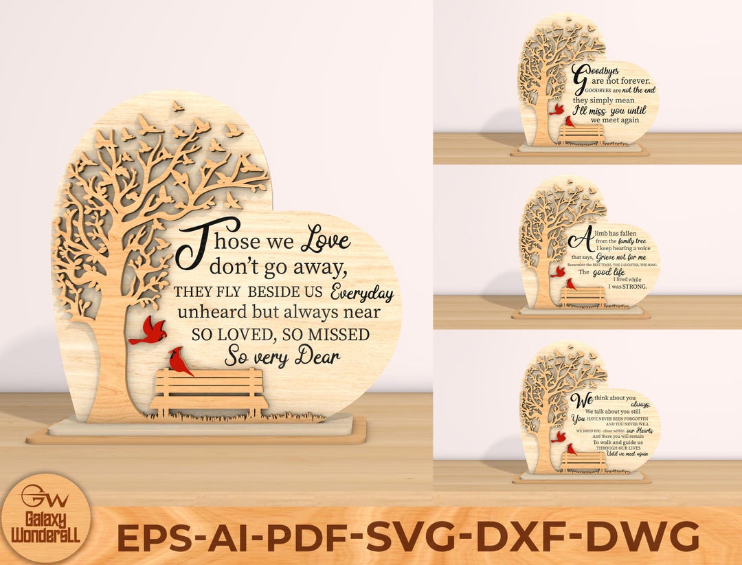 Cardinal Memorial Tree SVG: Heart-shaped Laser Cut File - Etsy
