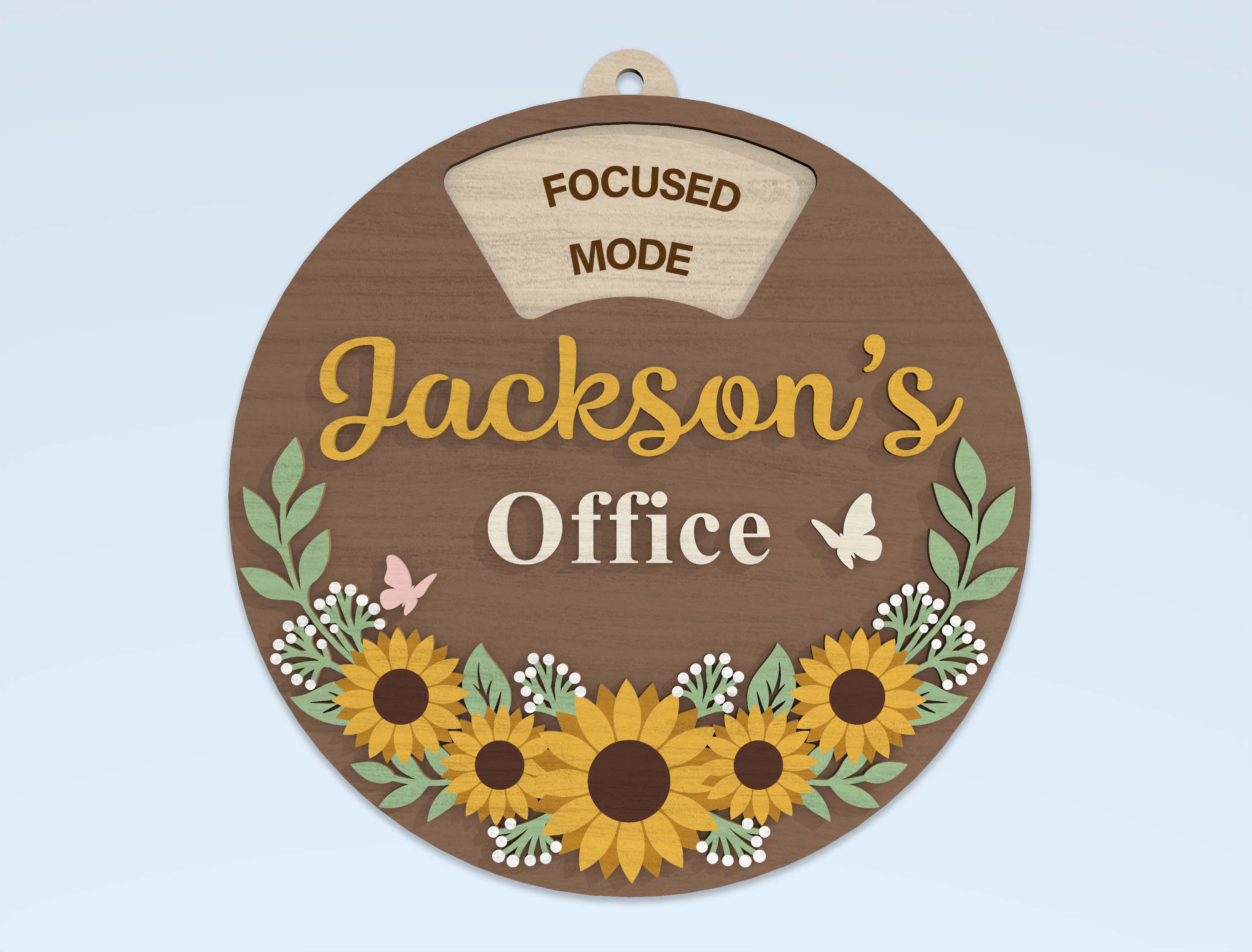 Personalized Office Status Spinner SVG, Custom Door Sign Laser Cut File ...