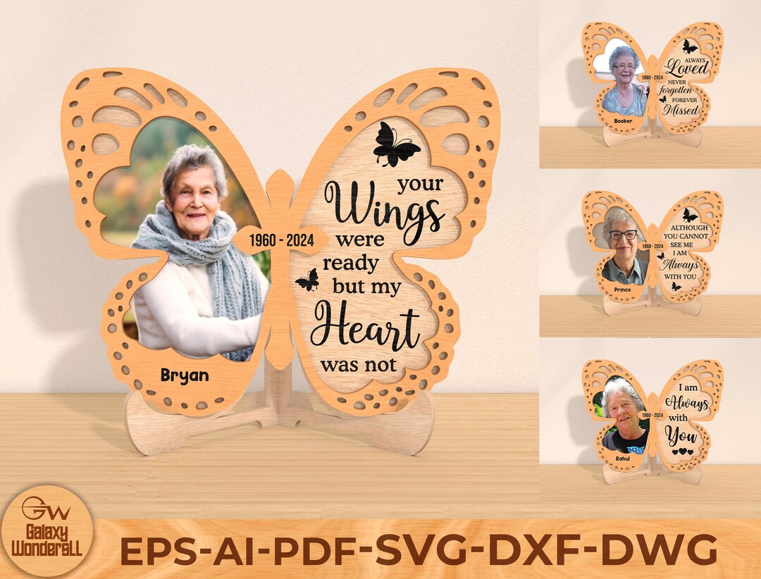 Butterfly Memorial Sign Svg, Personalized Dad Memorial Sign SVG ...