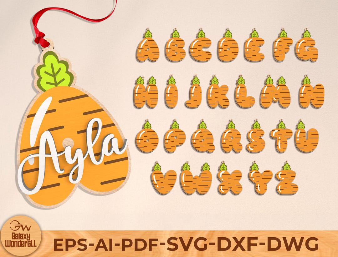 Easter Carrot Name Tag SVG File, Personalized Letters Carrot Tags ...