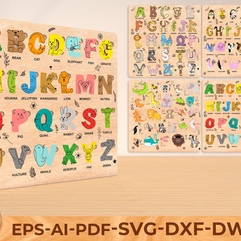 Alphabet Animal Puzzle - Etsy