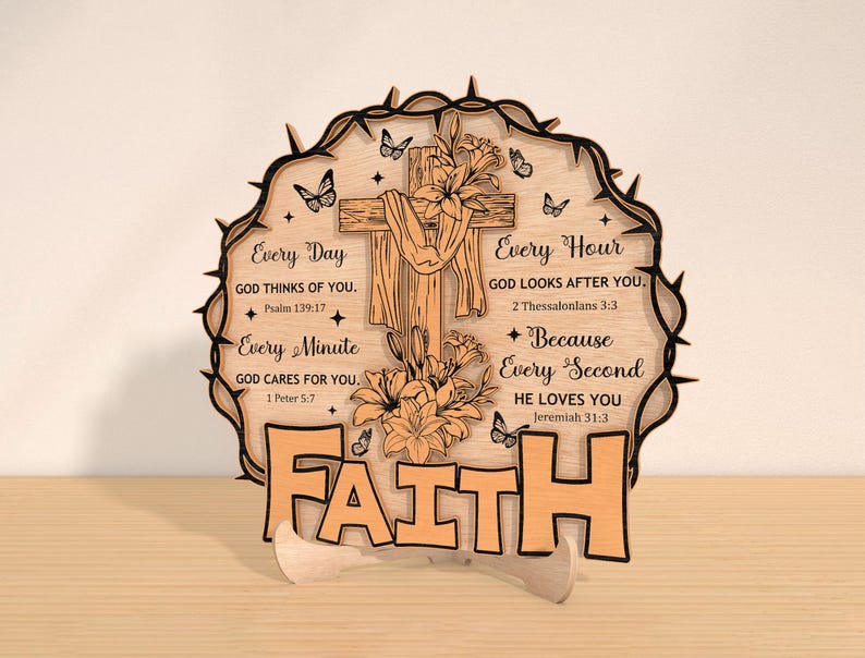 Religious Cross Sign SVG, Faith Svg, Bible Quote Svg, Laser Cut Files ...