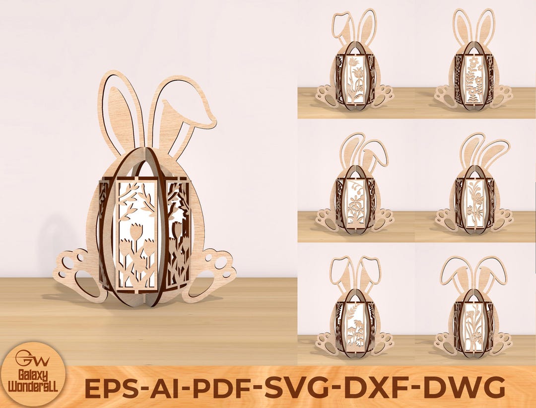Bunny Lantern Easter Eggs Svg, Easter Egg Lantern for Easter ...