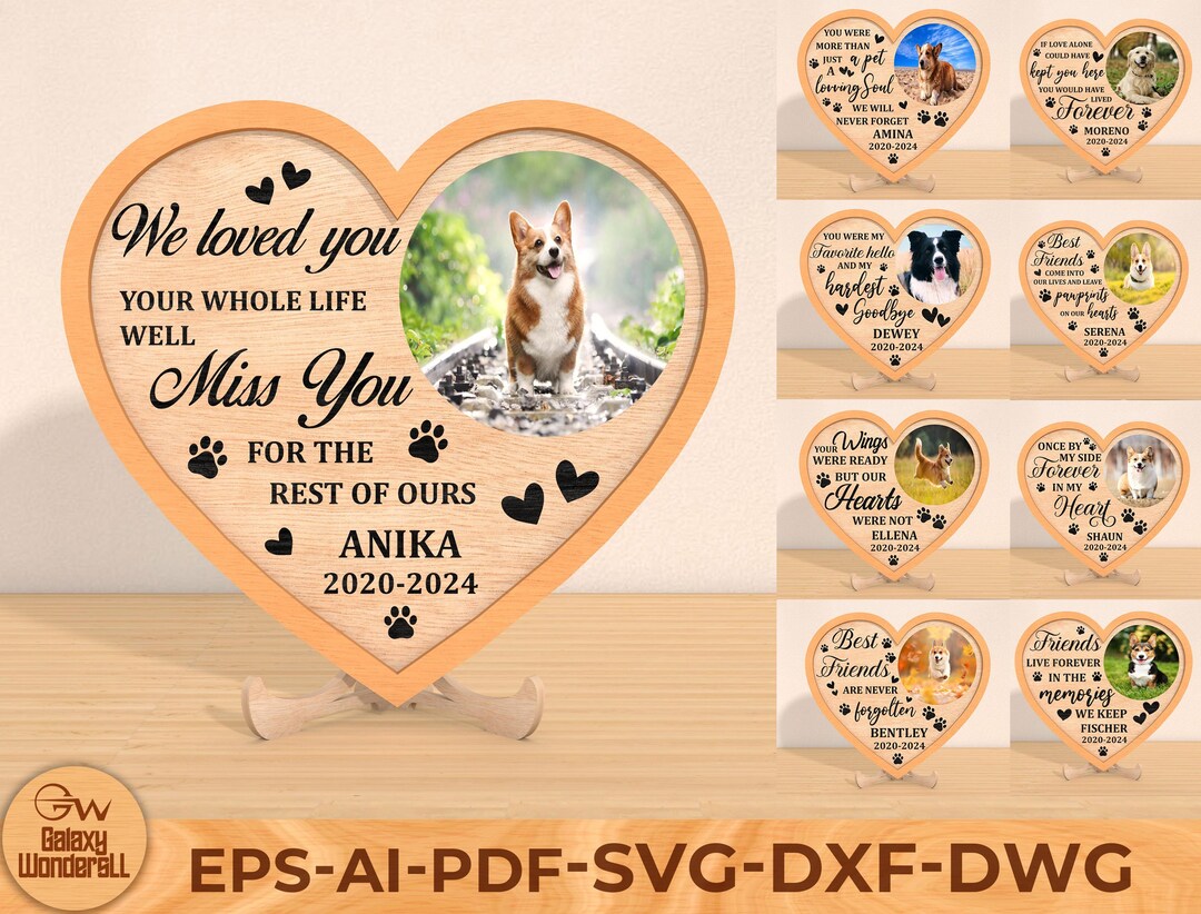Personalized Dog Memorial Sign SVG: Laser Cut Pet Loss Gift (digital ...