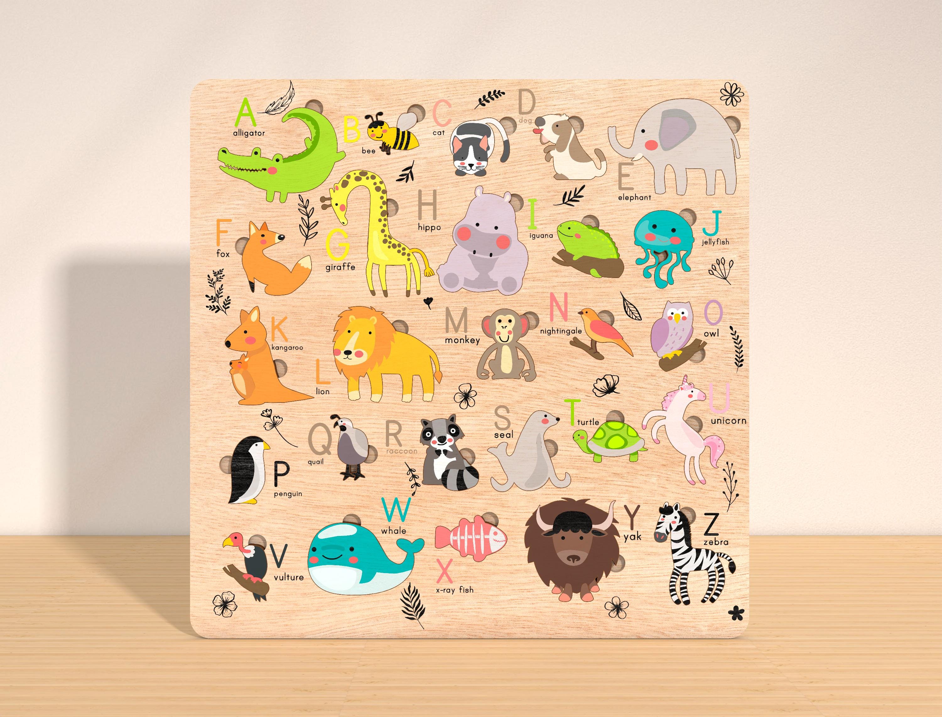Personalized Animal Alphabet Puzzle Svg, Kids Name Puzzle,puzzle for ...