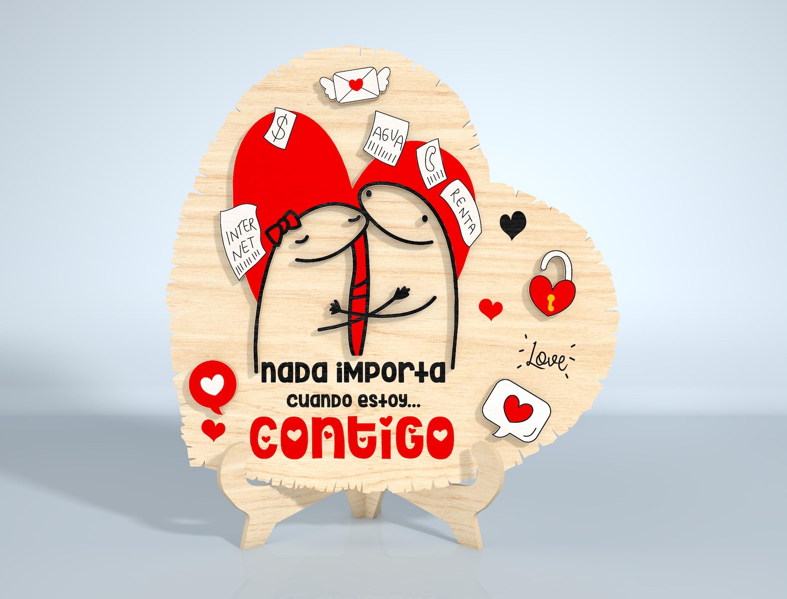 Contigo Hasta el Fin del Mundo, Lindo Soporte de Corazón de Amor ...