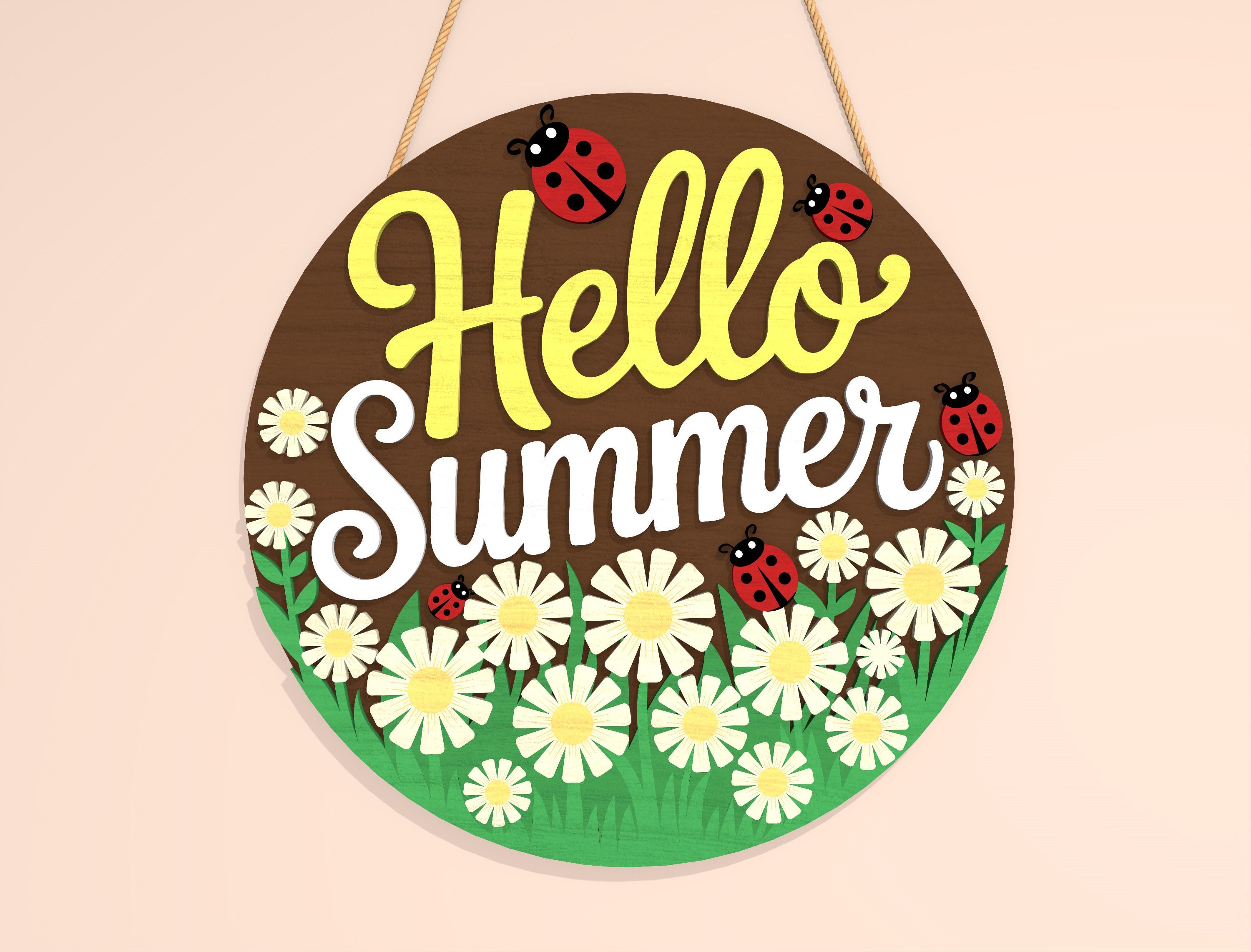 Summer Welcome Sign SVG: Floral Beach Decor Laser Cut File - Etsy