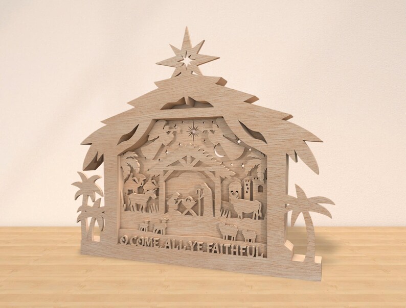 Laser Cut Nativity Scene SVG: Christmas Table Decoration (digital File ...