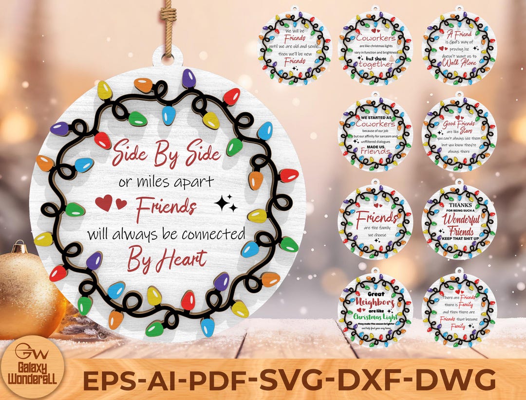 Friendship Christmas Ornament SVG Bundle: Laser Cut Files - Etsy