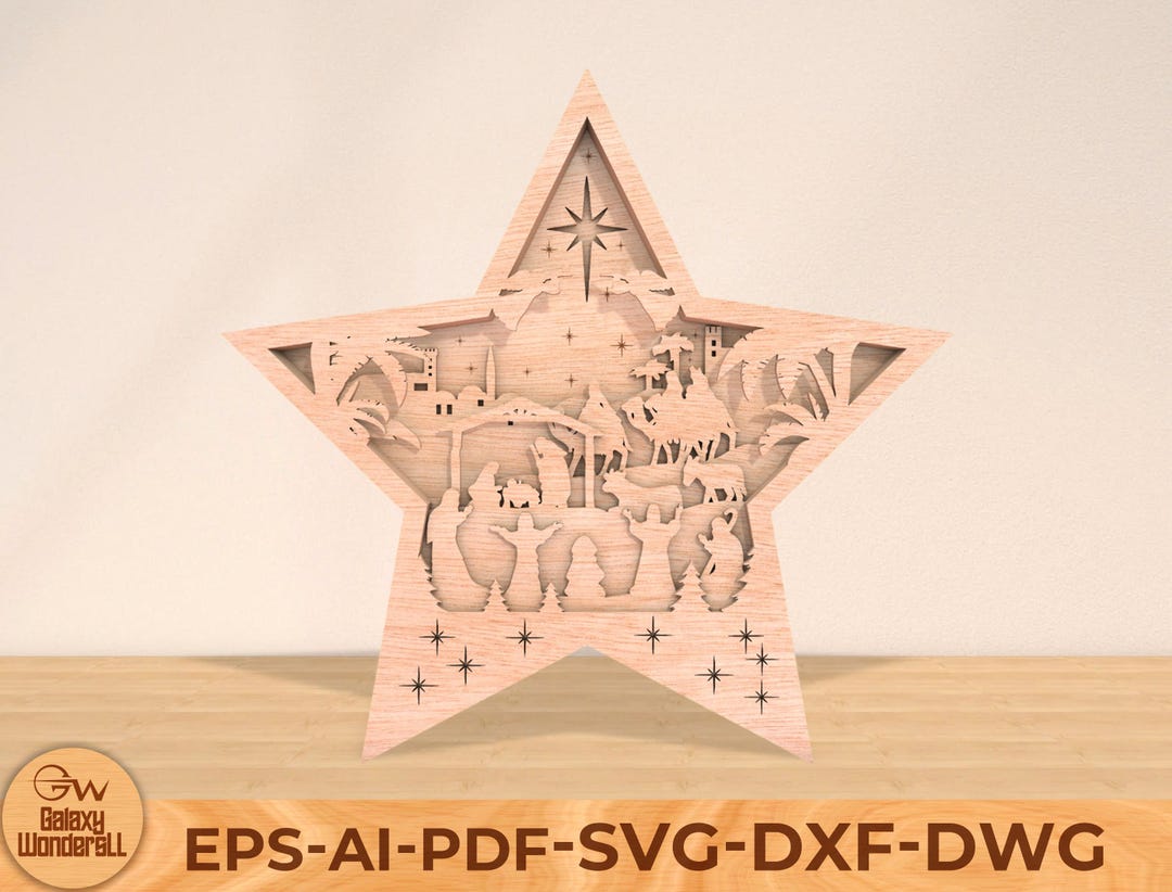 Nativity Star SVG: 3D Layered Laser Cut File - Etsy
