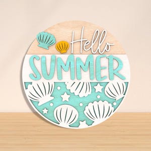 Summer Beach Wood Round Sign, Beach Laser Cut Design SVG, Welcome to ...