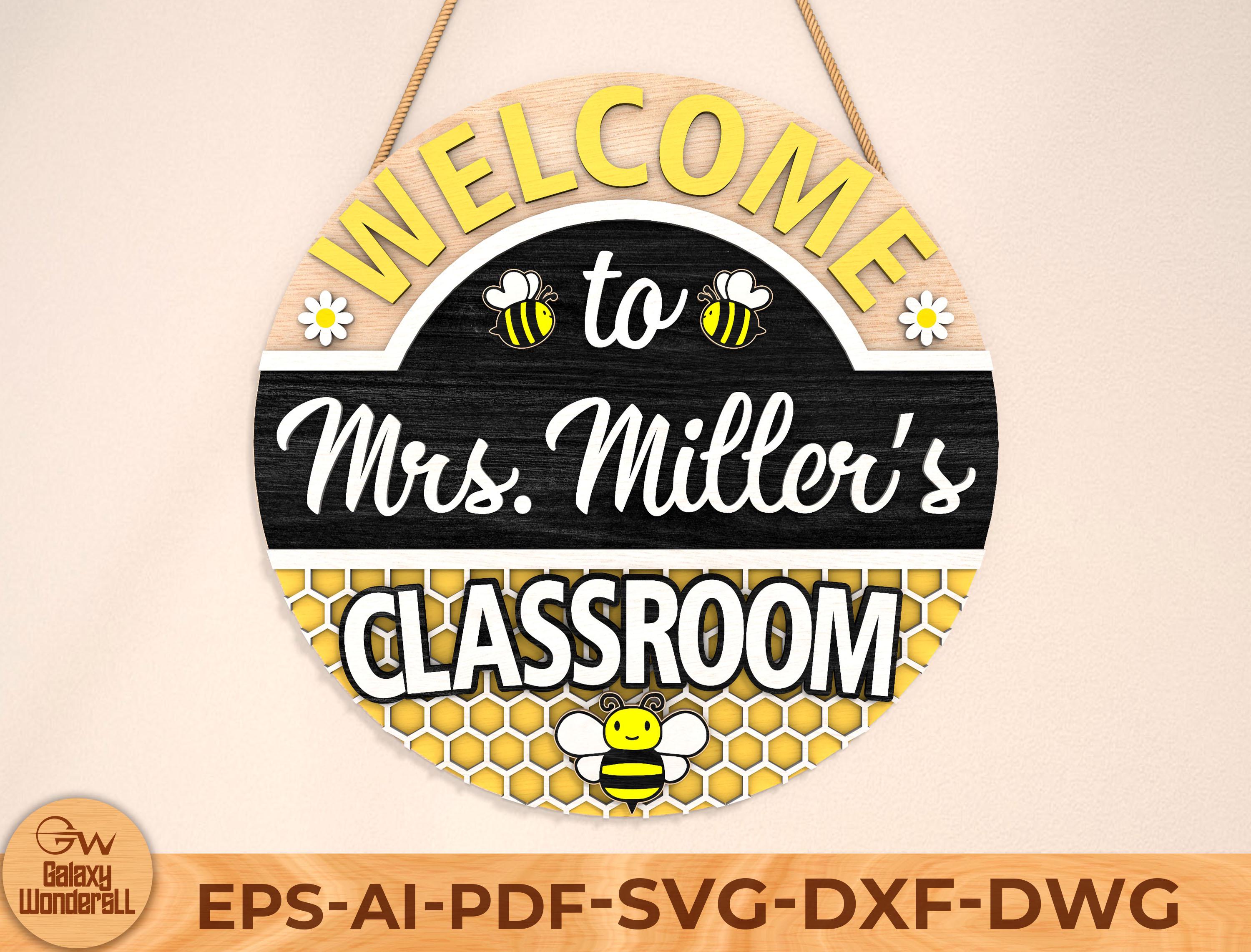 Classroom Sign Bundle SVG: Teacher Door Hanger, Laser Cut File (digital ...