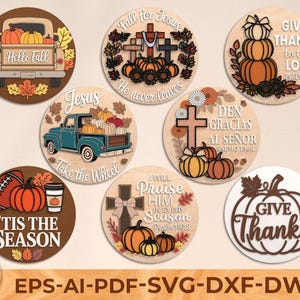 Fall Christian Pumpkin Door Sign SVG: Bible Verse Laser Cut File ...