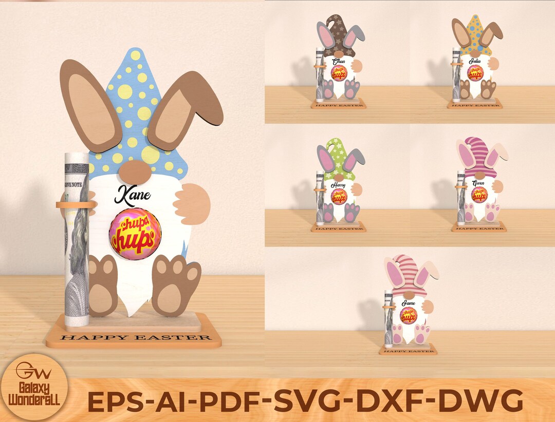 Gnome Money Card Holder Svg, Easter Gnomes Svg, Easter Gloworge Svg ...