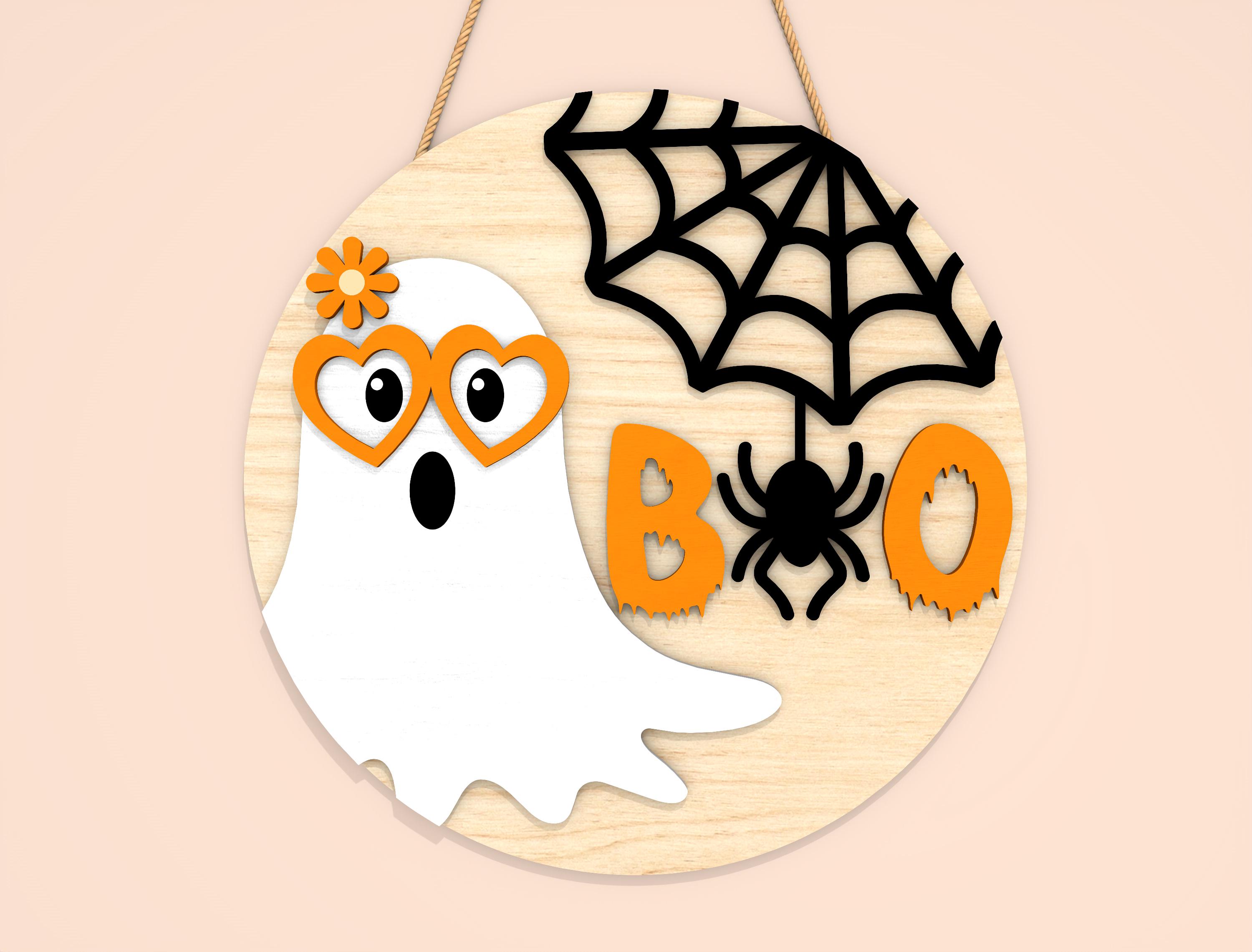 Halloween Laser Cut Sign Bundle: Fall Door Hanger SVG, Glowforge File ...
