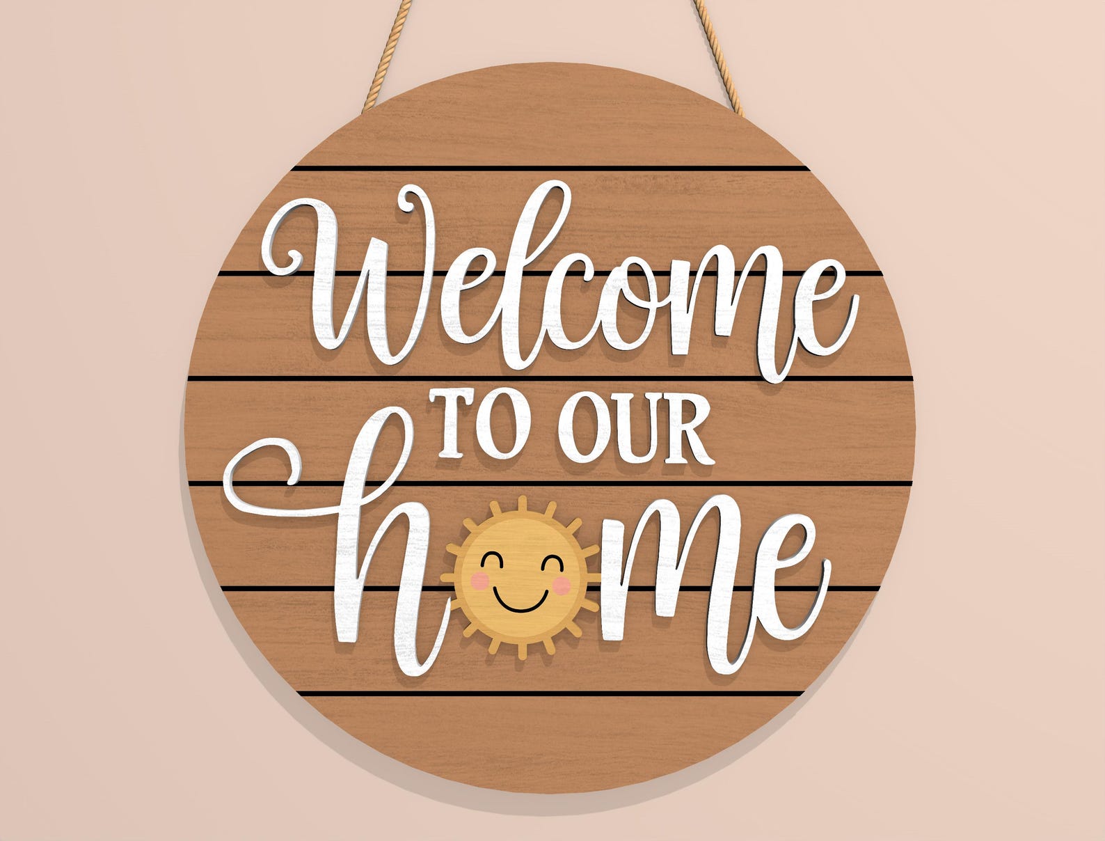 Interchangeable Welcome Sign SVG: Laser Cut Door Hanger Template ...