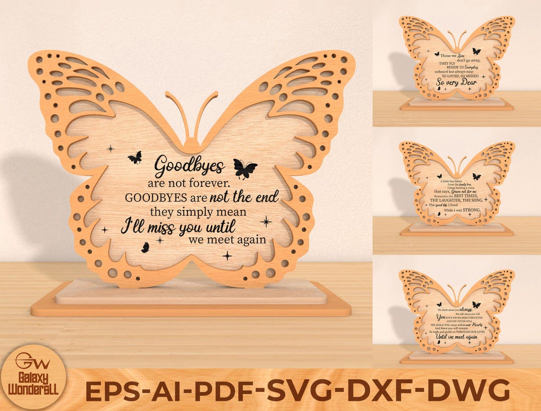 Personalized Memorial Butterfly Wooden Art, Butterfly Memorial Sign Svg ...