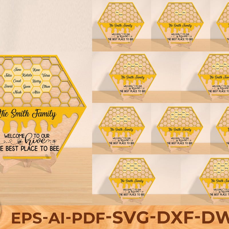 Laser Cut Bee Name Sign - Etsy