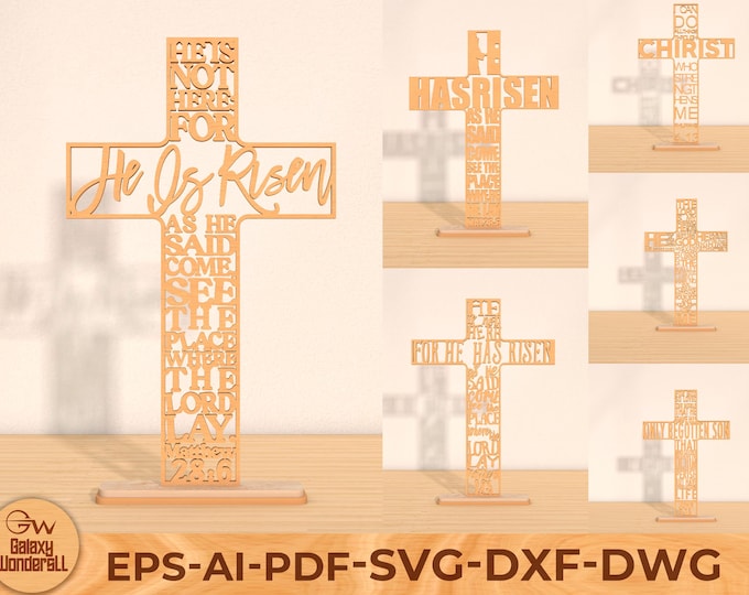 Stand Easter Cross Laser Cut Svg File Glowforge Multilayer Easter Cross ...