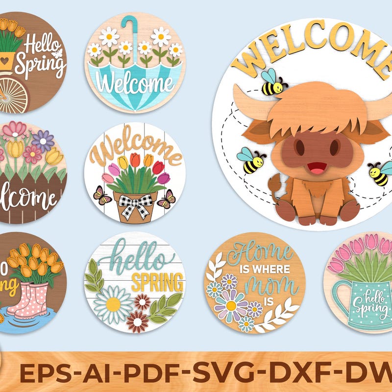 Spring Welcome Sign - Etsy