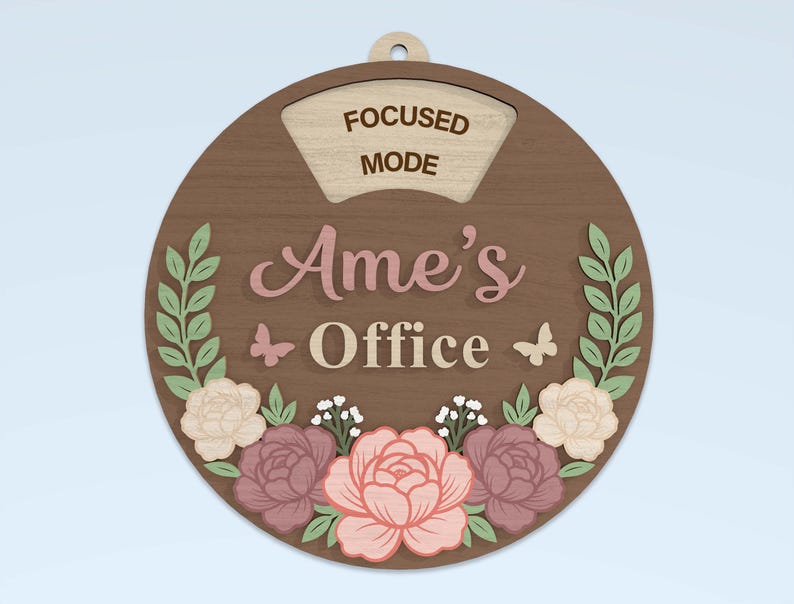 Personalized Office Status Spinner SVG, Custom Door Sign Laser Cut File ...