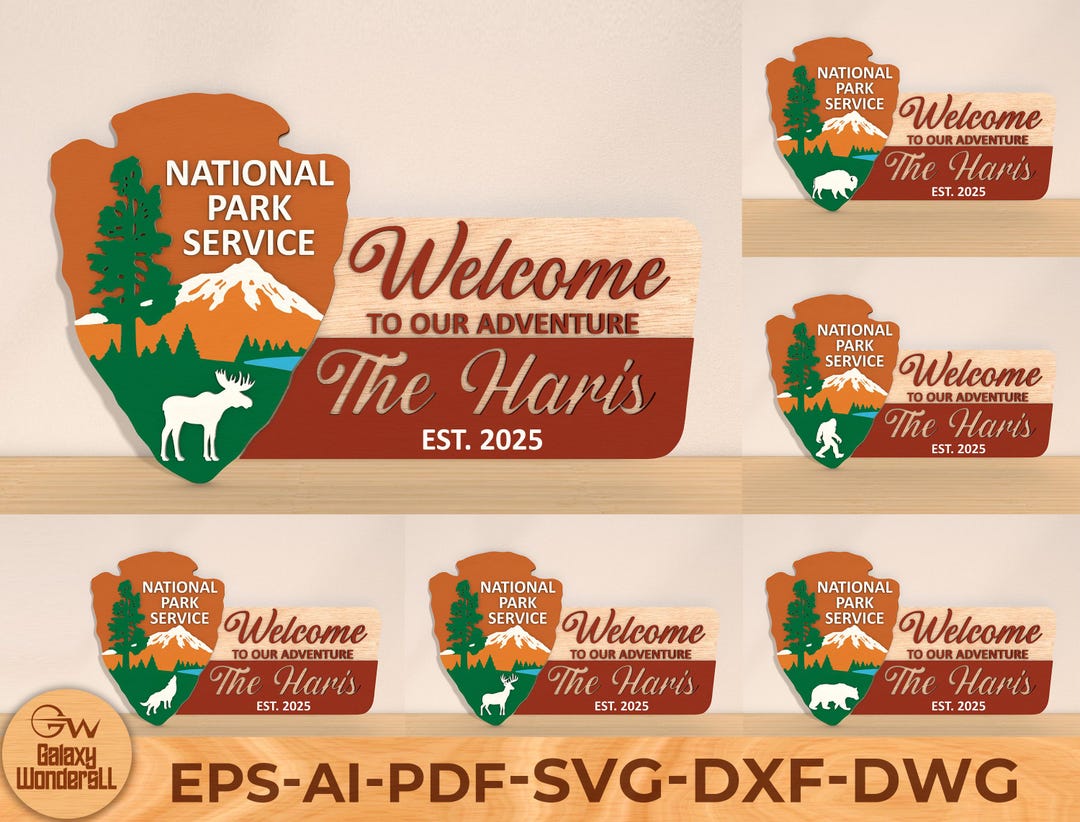 National Park Sign SVG: Woodland Hiker Gift, Laser Cut File (digital ...
