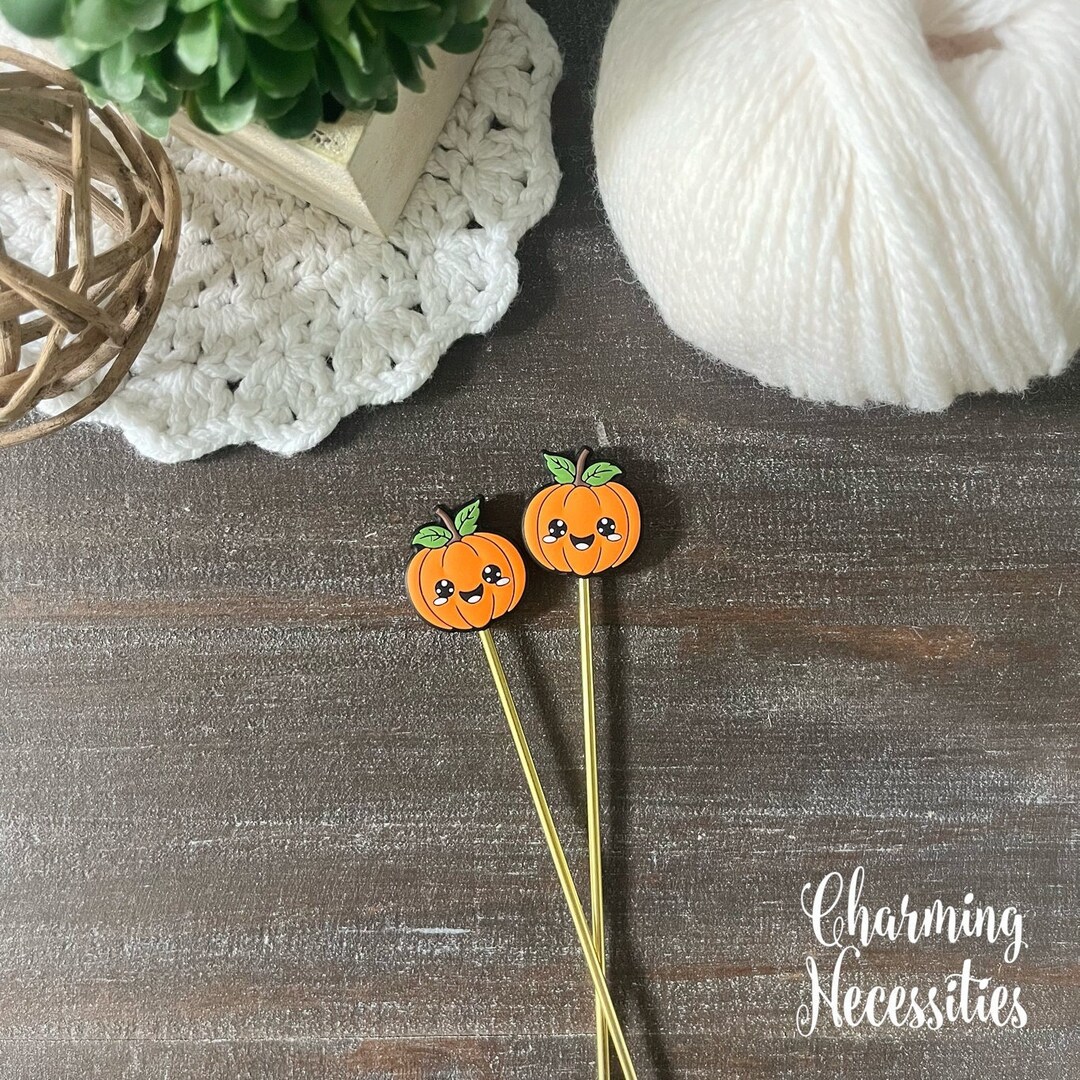 Pumpkin Stitch Stoppers ,jack-o'lantern Fall Halloween Knitting ...