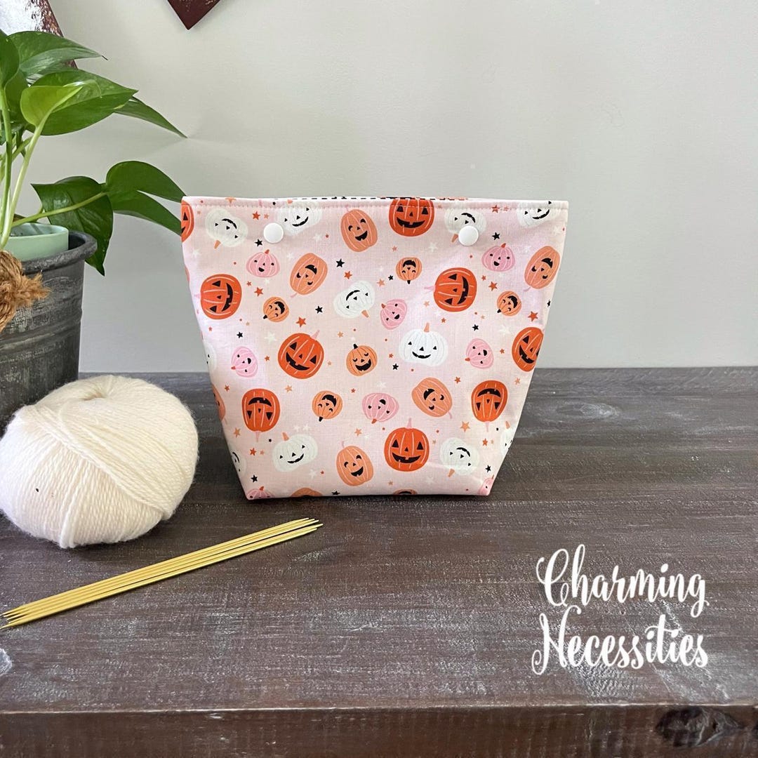Small Knitting Bag With Snap Closure, Sock Project Pouch, Halloween ...
