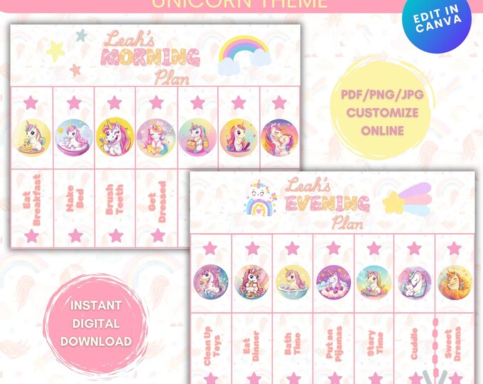 Kids Evening Routine Chart/ Kids Morning Routine Chart/ Bedtime Routine ...
