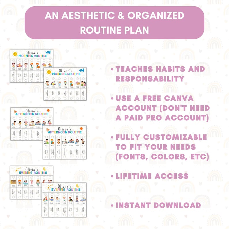 Morning & Evening Routine Flip Chart - Kids Editable Printable Routine ...