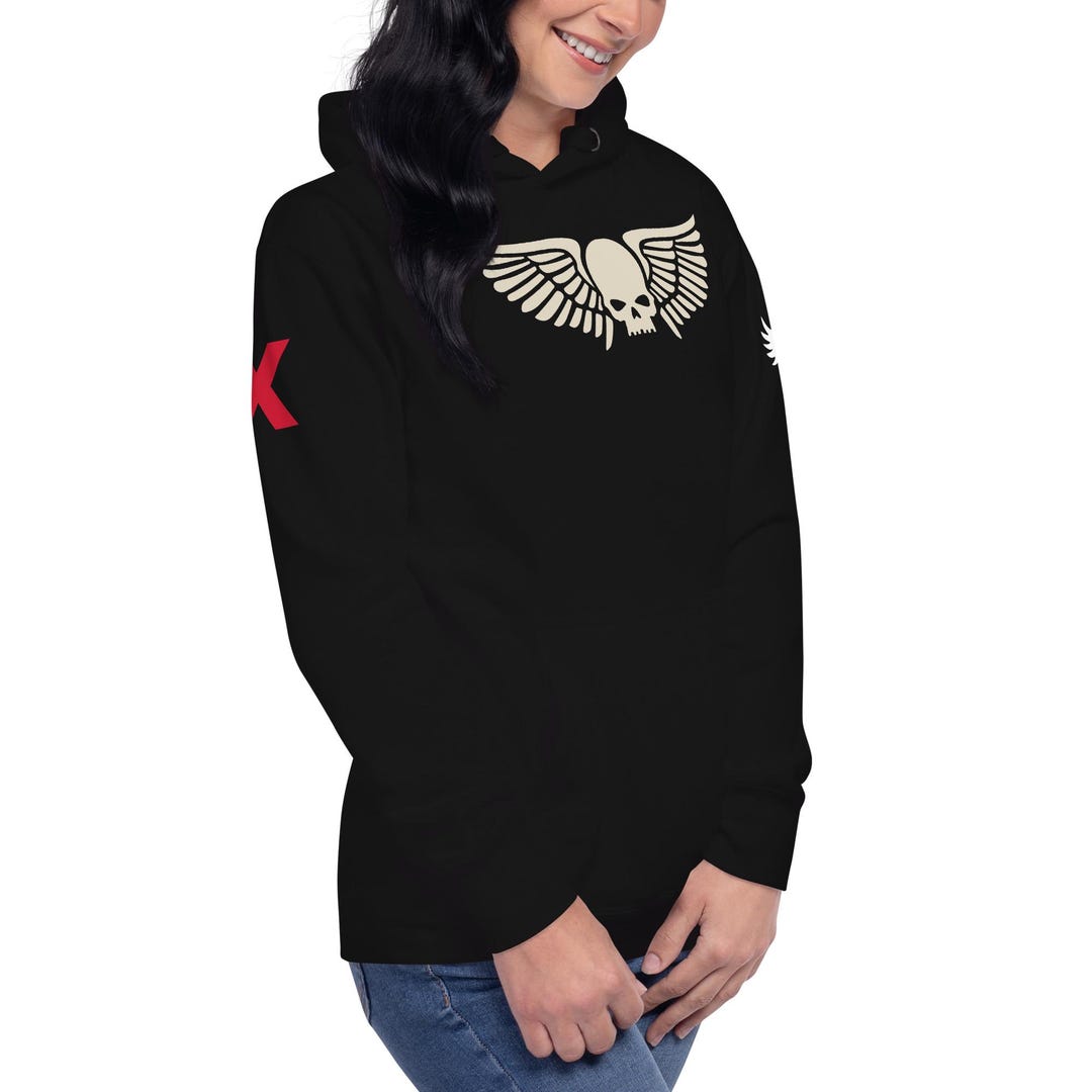 360 Design Black Death Heraldry Premium Hoodie - Etsy