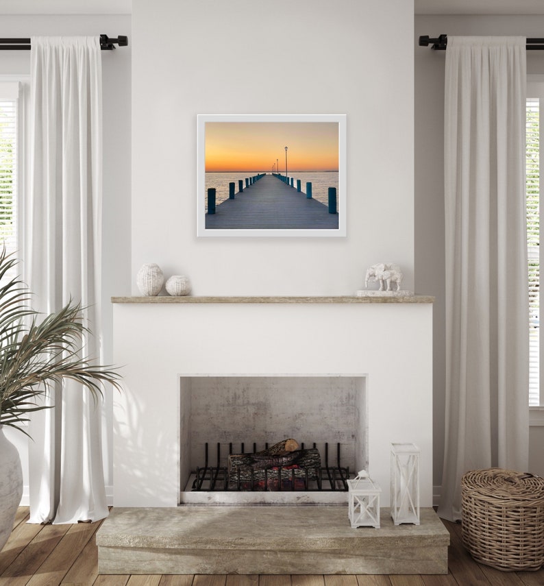 Seaside Park Dock at Sunset – Striking Orange and Yellow Sky – Jersey ...