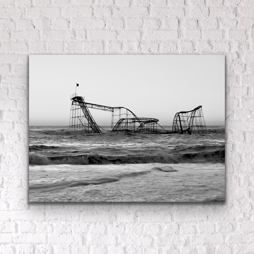 Jet Star Rollercoaster in Seaside Heights, NJ – Black and White Photo ...
