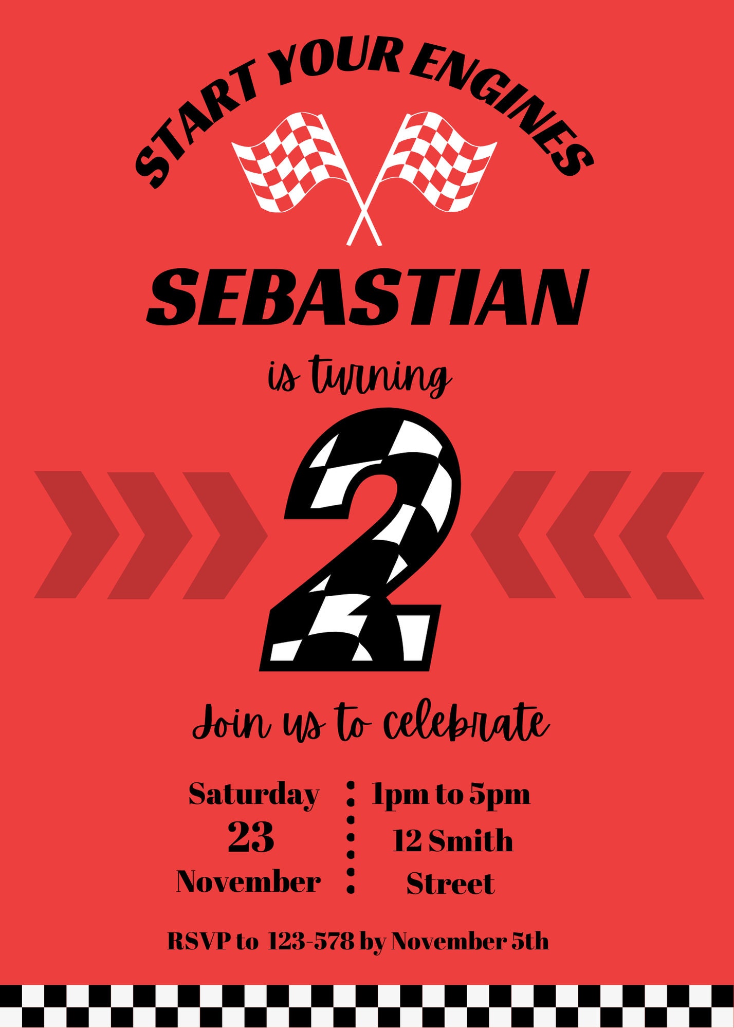 Editable Racing Birthday Invitation Race Car Birthday Invite Racing Car ...