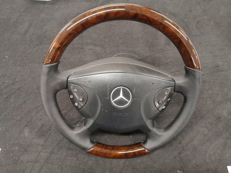 Mercedes W211 Burled Walnut Wood Steering Wheel: E320 E500 (2003-2006 ...