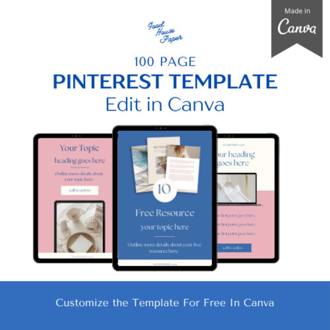 100 Pinterest Templates, Canva Pinterest Designs, Editable Pinterest ...