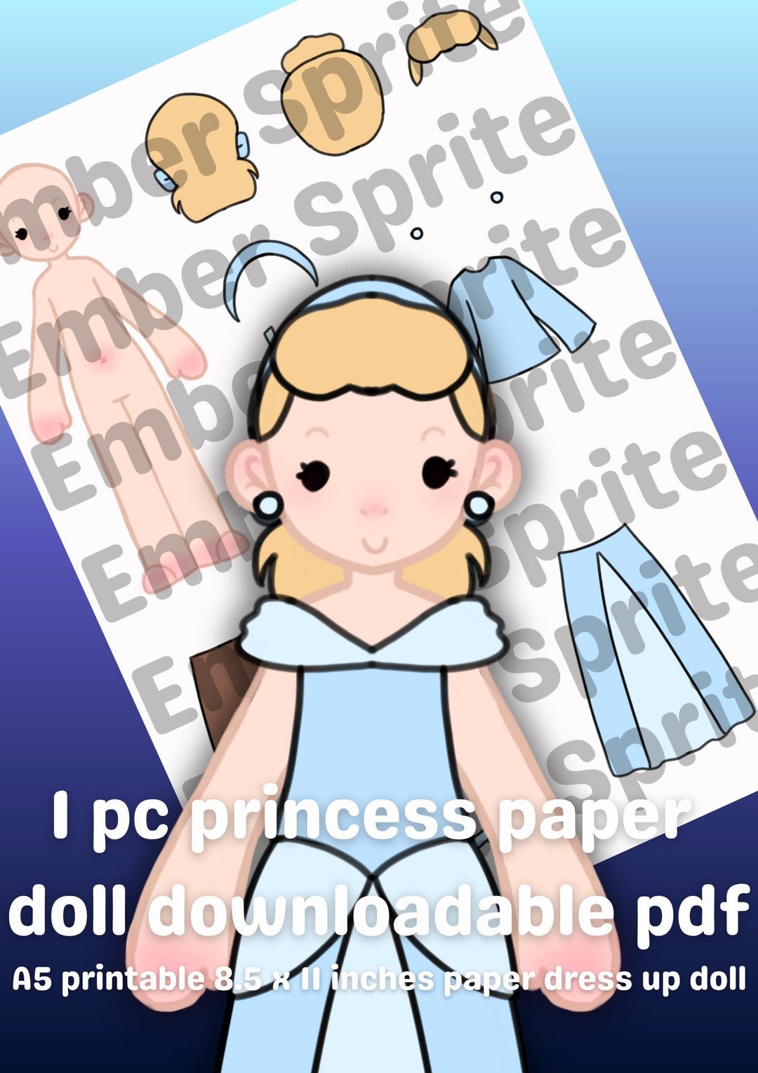Princess Paper Doll Template: Printable Kids Craft Activity (PDF ...