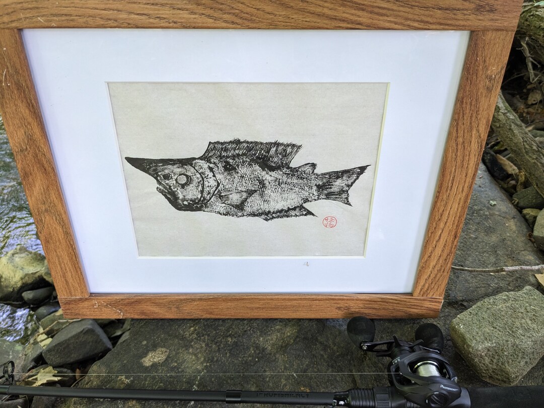 Pond Shark Cryptid Gyotaku Print - Etsy