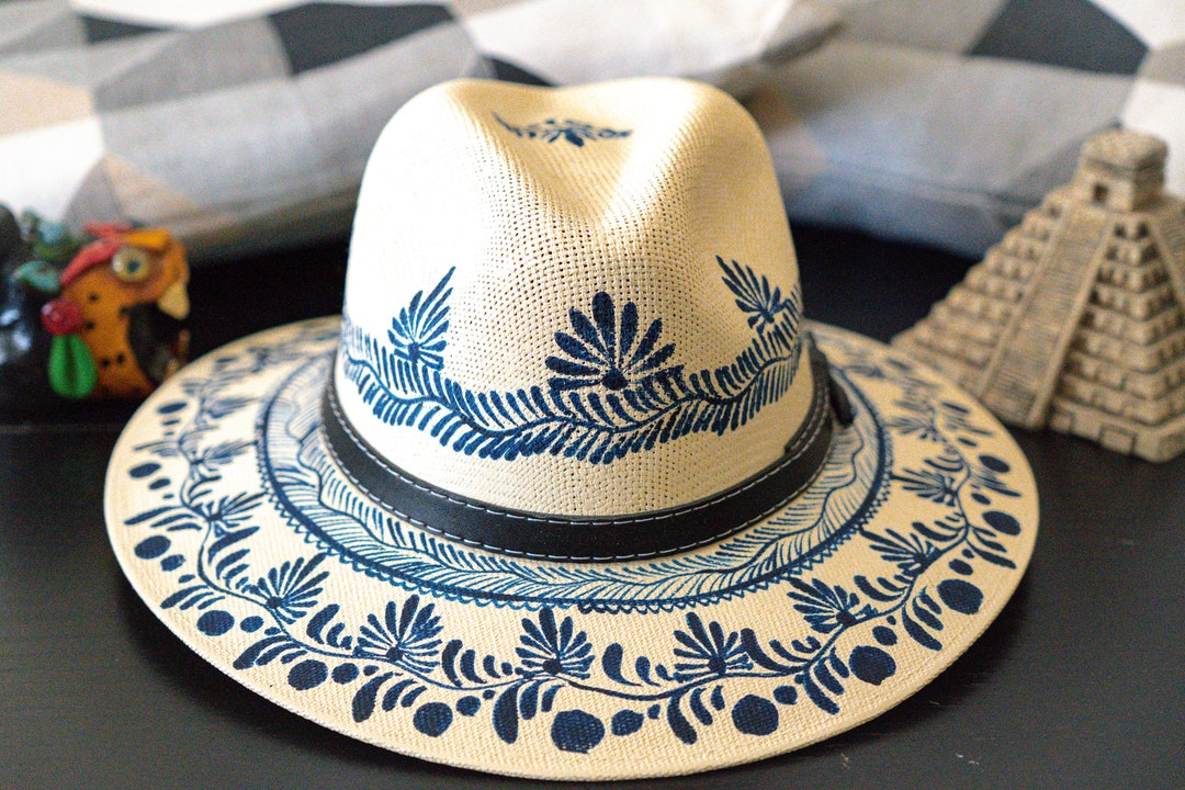 Mexican Palm Hat, Painted Mexican Sunhat, Hand Painted Colorful Hat ...
