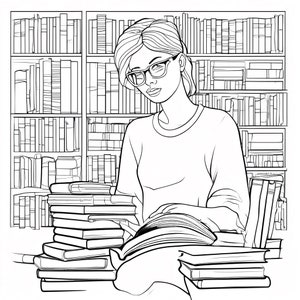 Book Bliss Coloring Pages Set - Etsy