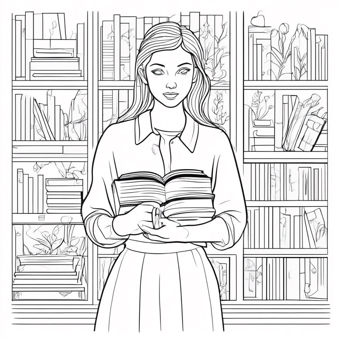 Book Bliss Coloring Pages Set - Etsy