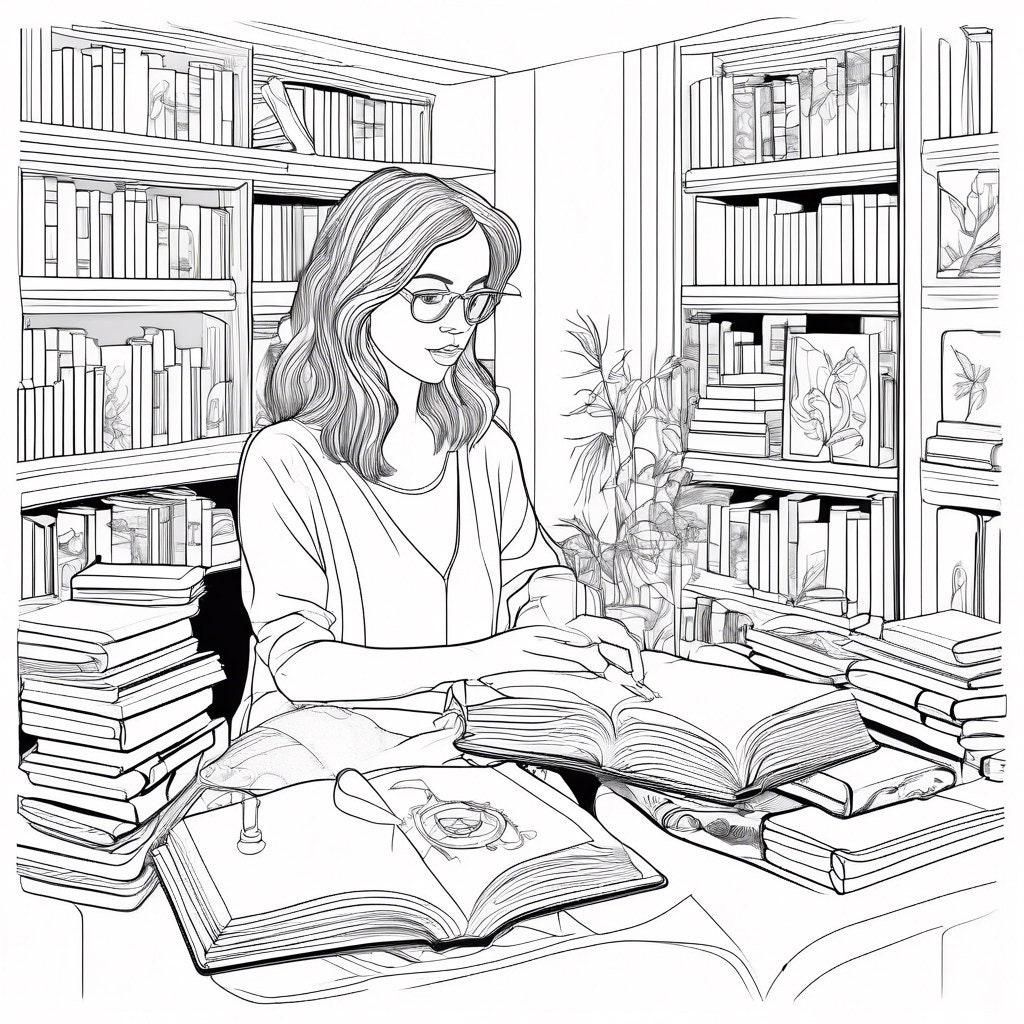 Book Bliss Coloring Pages Set - Etsy