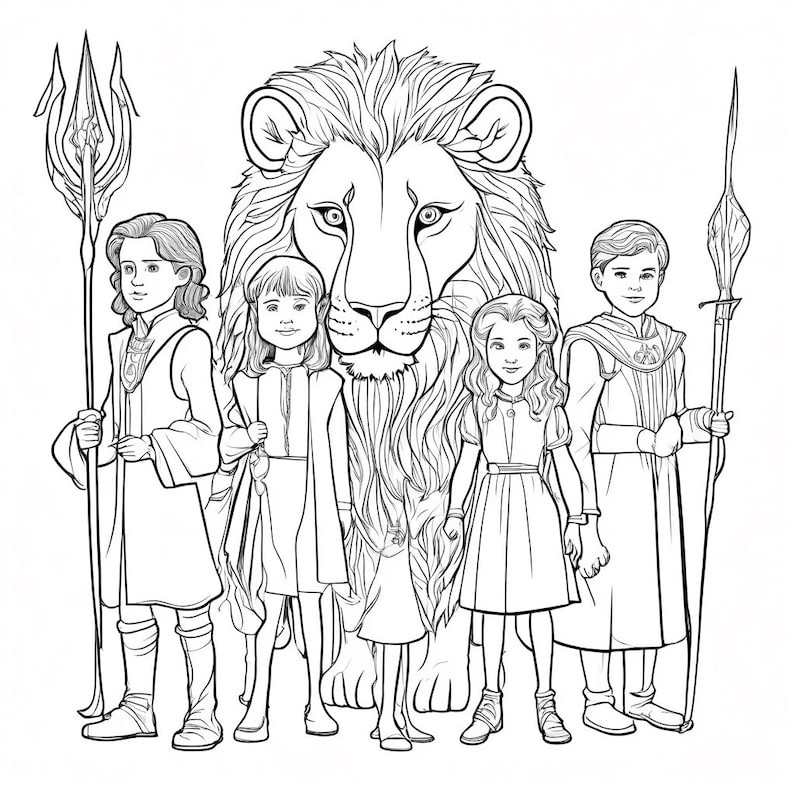 Enchanted Chronicles of Narnia Coloring Pages AI Generated Fan Art - Etsy