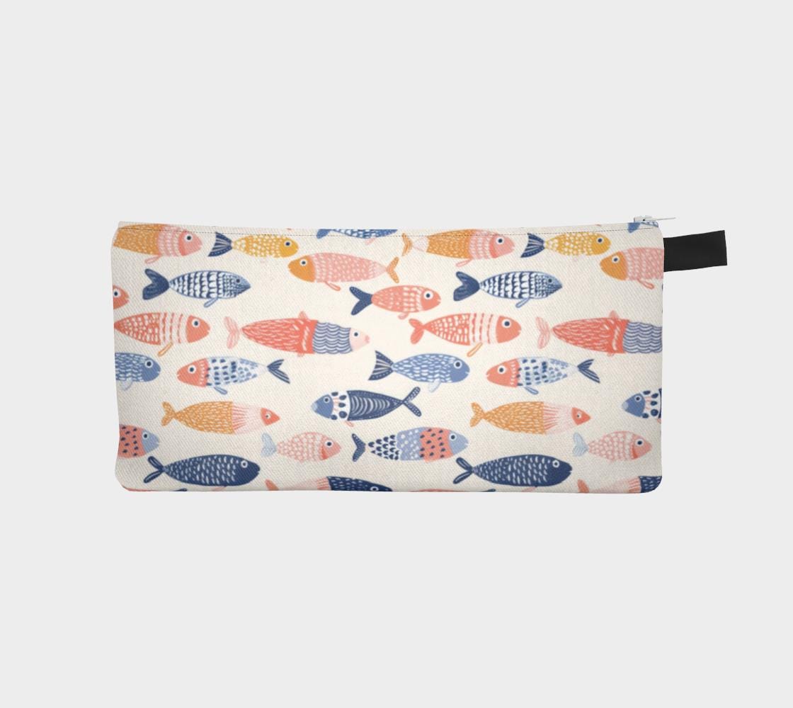 Modern Fish Print Pencil Case, Cute Back to School Supplies, Unique ...