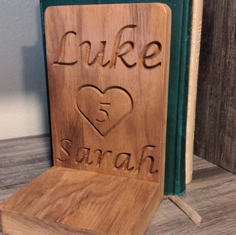 Carved Cross Engraved Wooden Bookends - One of a Kind Gift for ...