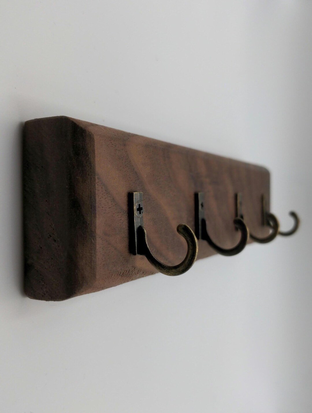 Key Holder Wooden Entryway Wall Mount Personalized Size Custom Hooks ...